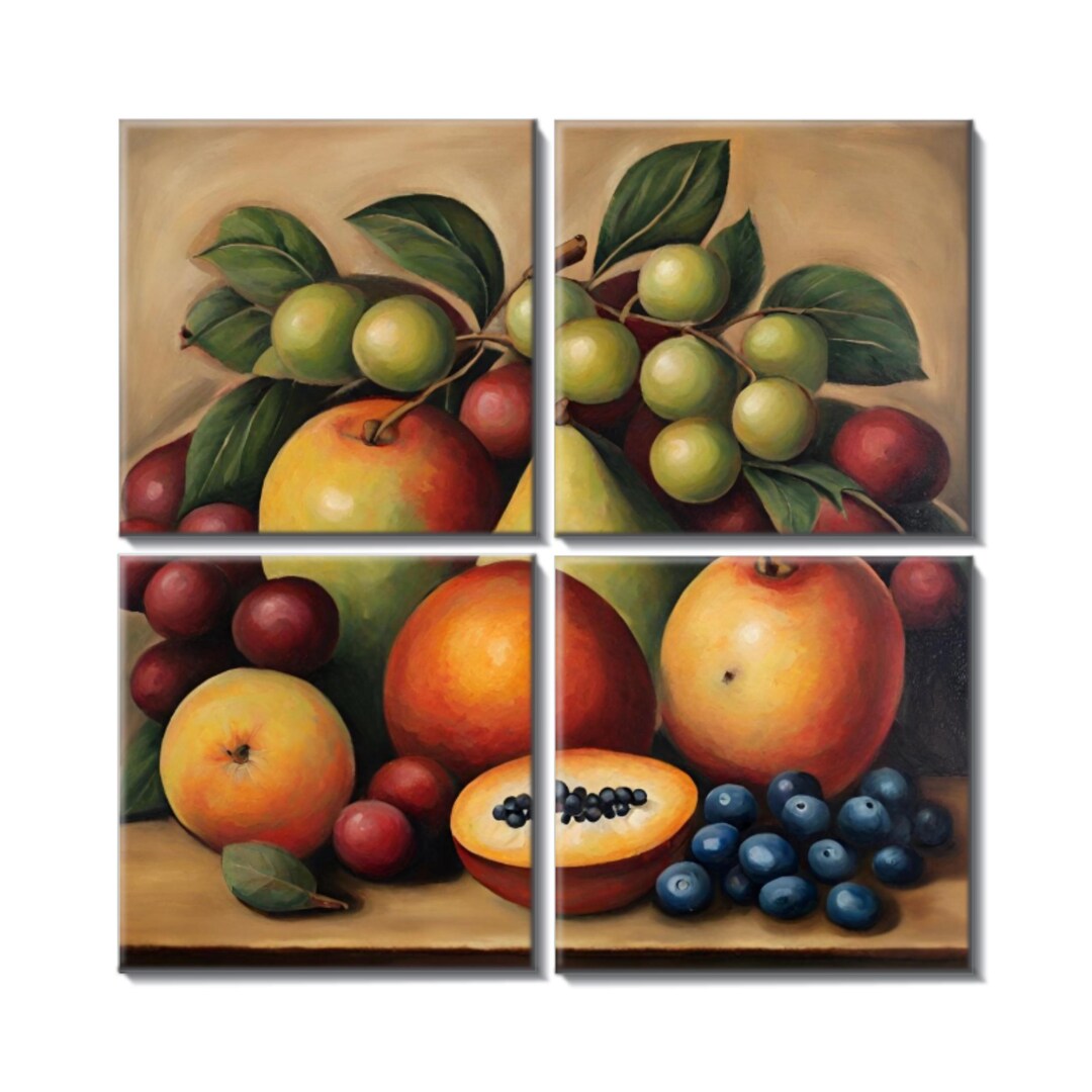 Fruit Tile Mosaic Set of 4 Backsplash Tiles Kitchen Art 8.5x8.5 Inches ...