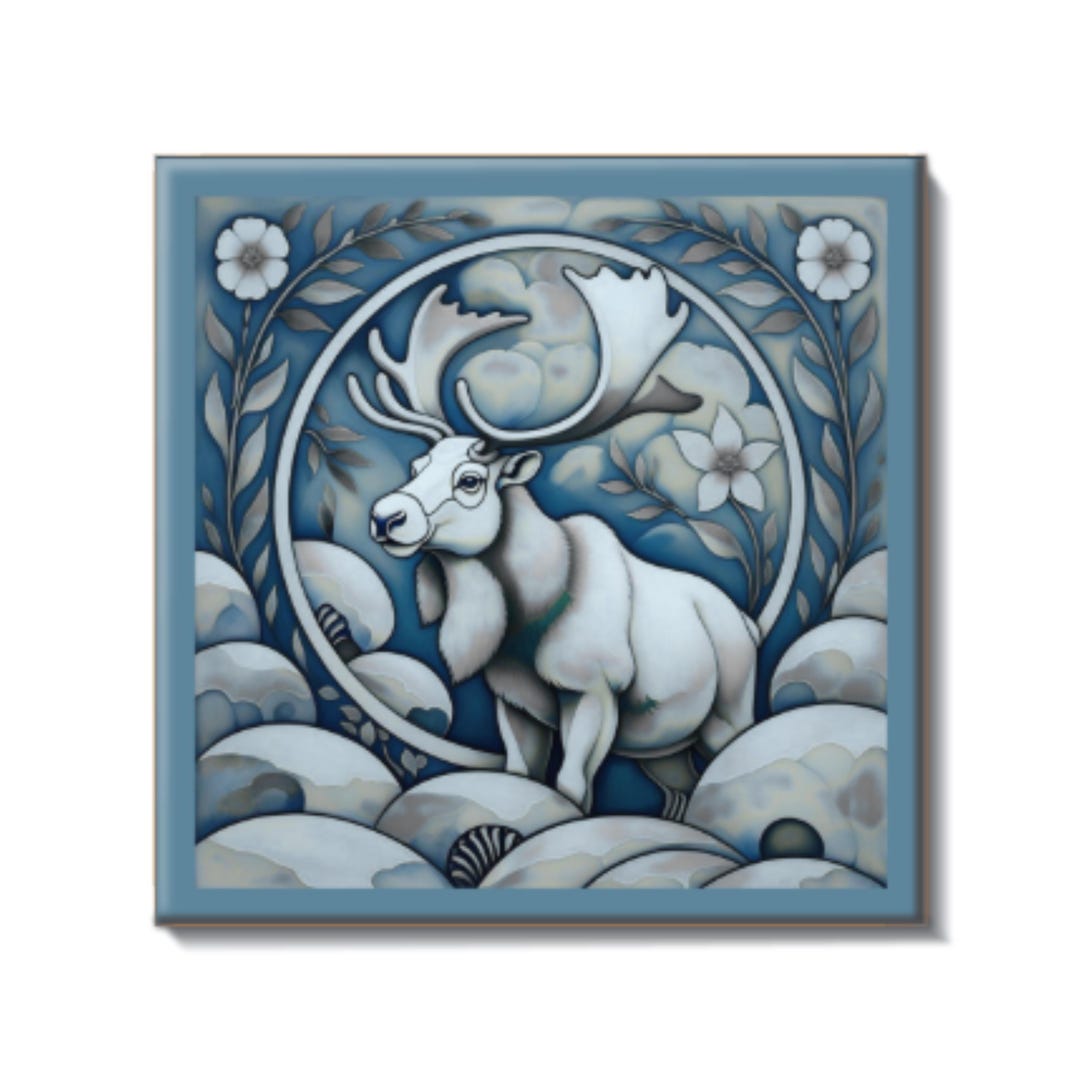 Caribou Blue Ceramic Tile Backsplash Home Decor Wall Art - Etsy