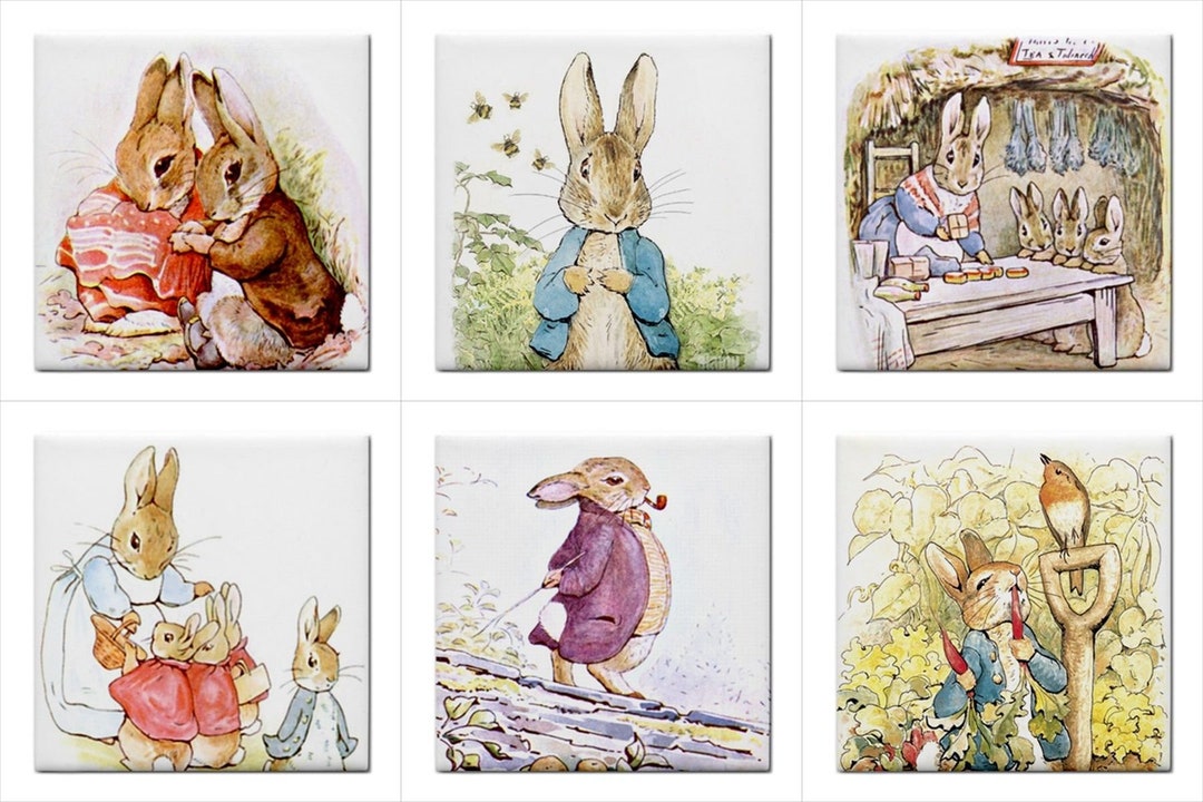 Peter Rabbit Beatrix Potter Bunny Nursery Baby Room Wall Art Backsplash ...