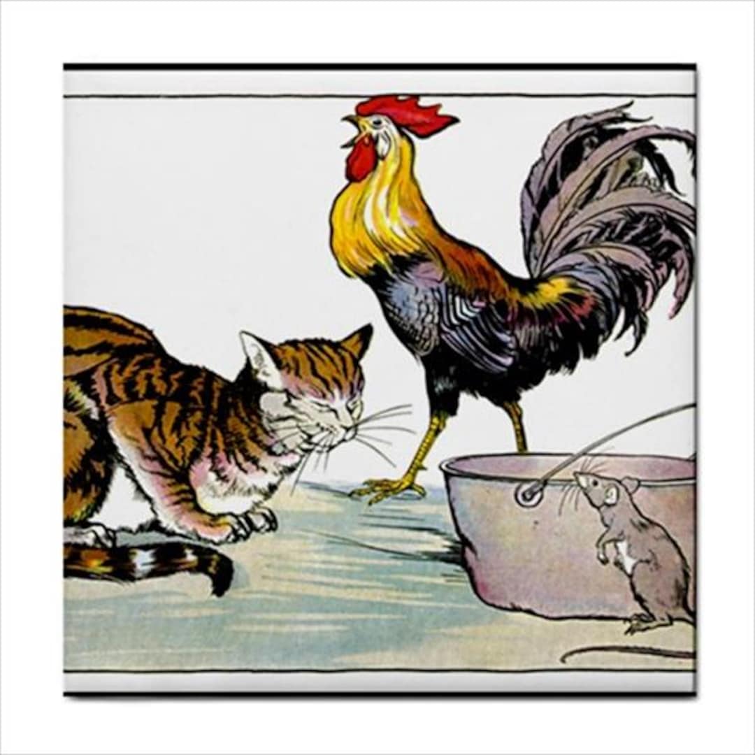 Rooster Cat Ceramic Tile Backsplash Farm Art Home Wall Decor Art - Etsy