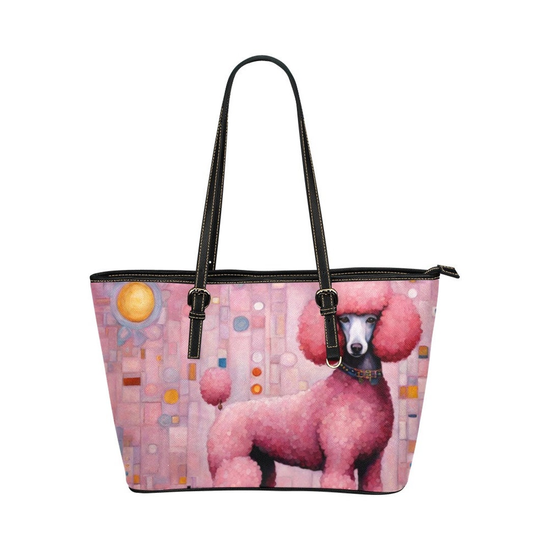 Pink Poodle Tote Bag PU Leather Carry on 17.5" X 11" - Etsy