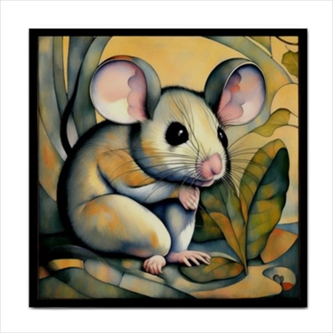Field Mouse Ceramic Tile Art Nouveau Style Backsplash Home Wall Decor 4 ...