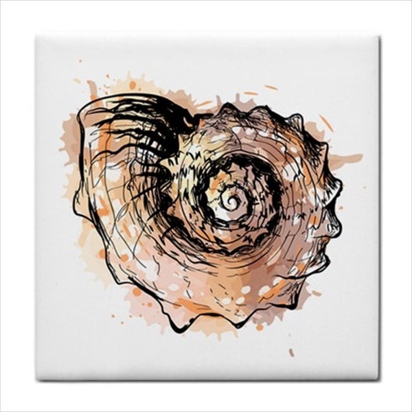 Seashell Shells Beach Art 4.25 Inch Ceramic Tile Backsplash Border ...