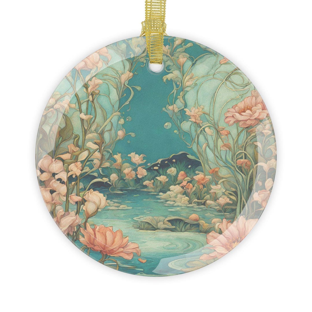 Glass Ornament Underwater Lagoon Art Keepsake Gift Tree Holiday Home ...