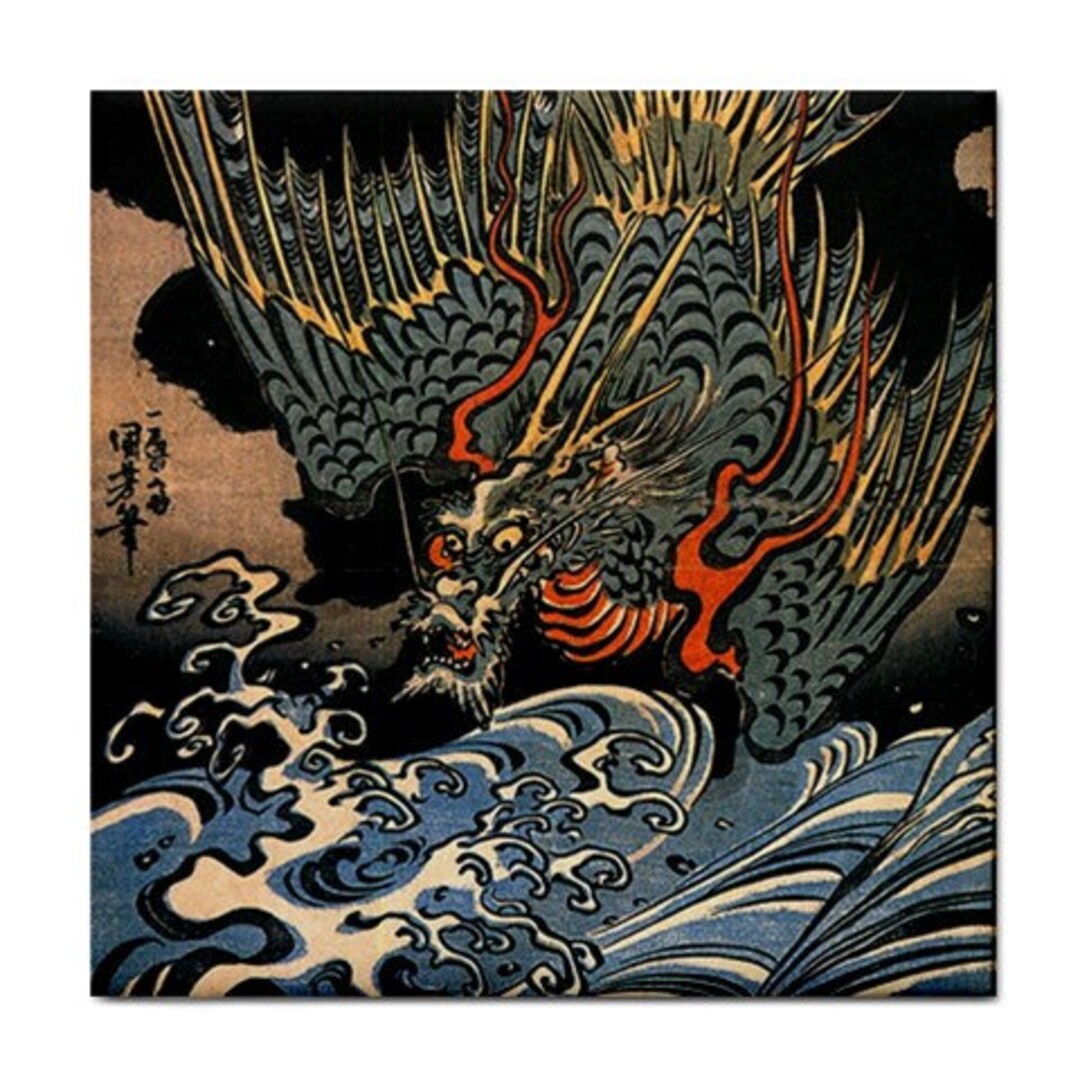 Dragon Ceramic Tile Backsplash Home Wall Decor Utagawa Kuniyoshi ...