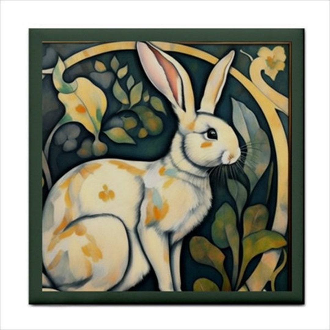 Rabbit Ceramic Tile Art Nouveau Style Backsplash Home Wall Decor 4x4 ...