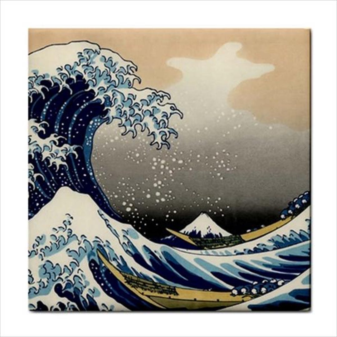 Hokusai Wave Ceramic Tile: Mount Fuji Japanese Art Backsplash Home ...