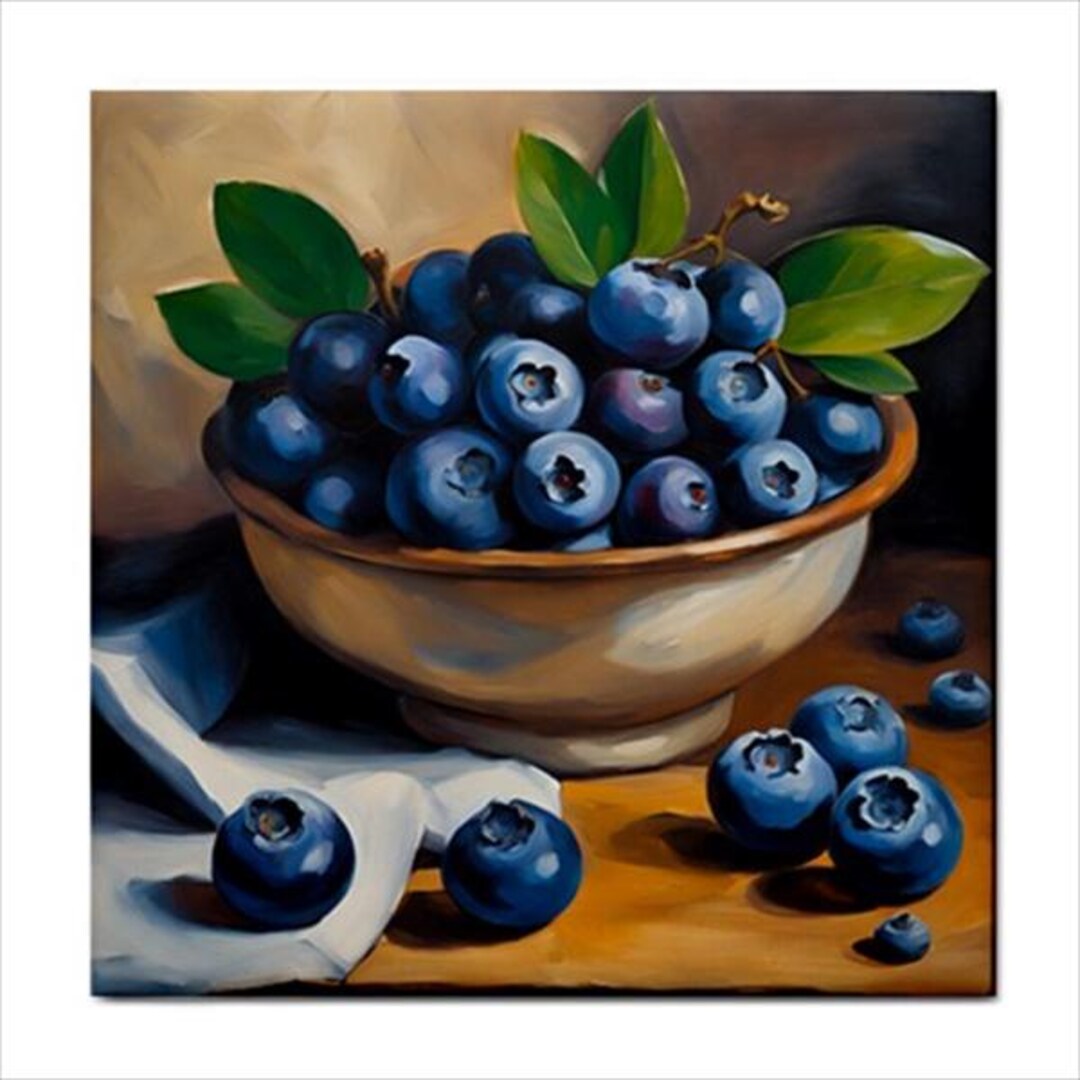 Blueberries Ceramic Tile Art Backsplash Home Wall Blueberry Decor - Etsy