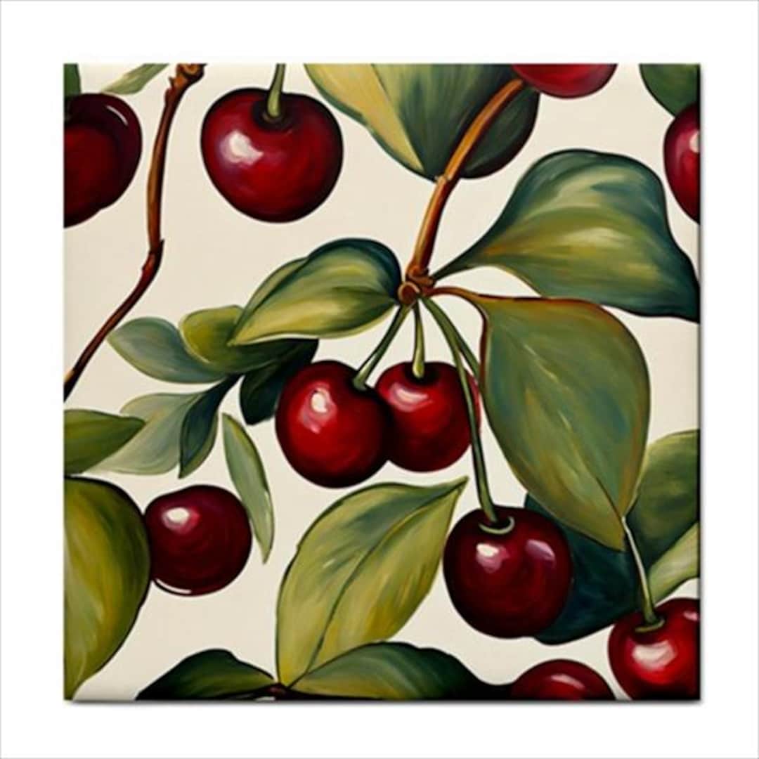 Cherries Ceramic Tile Art Kitchen Backsplash Home Wall Decor - Etsy