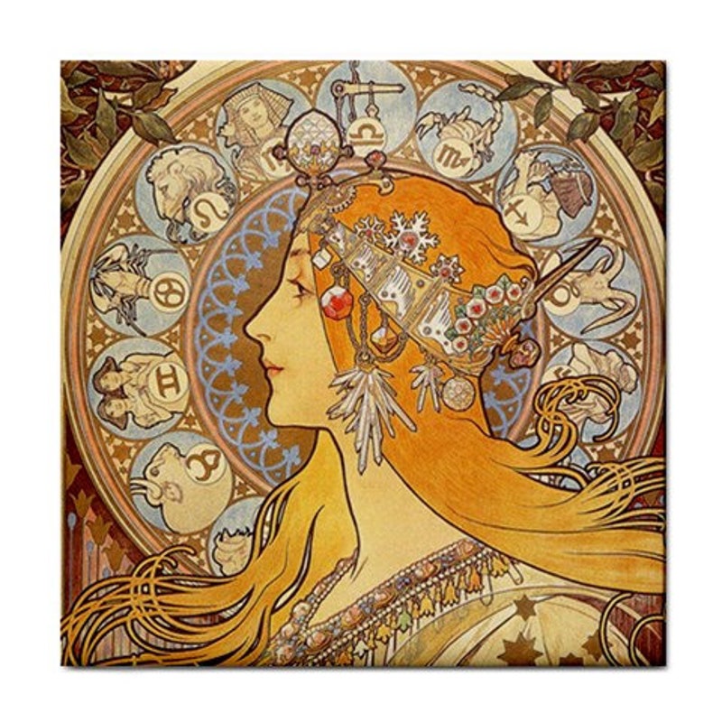 Mucha Tiles - Etsy