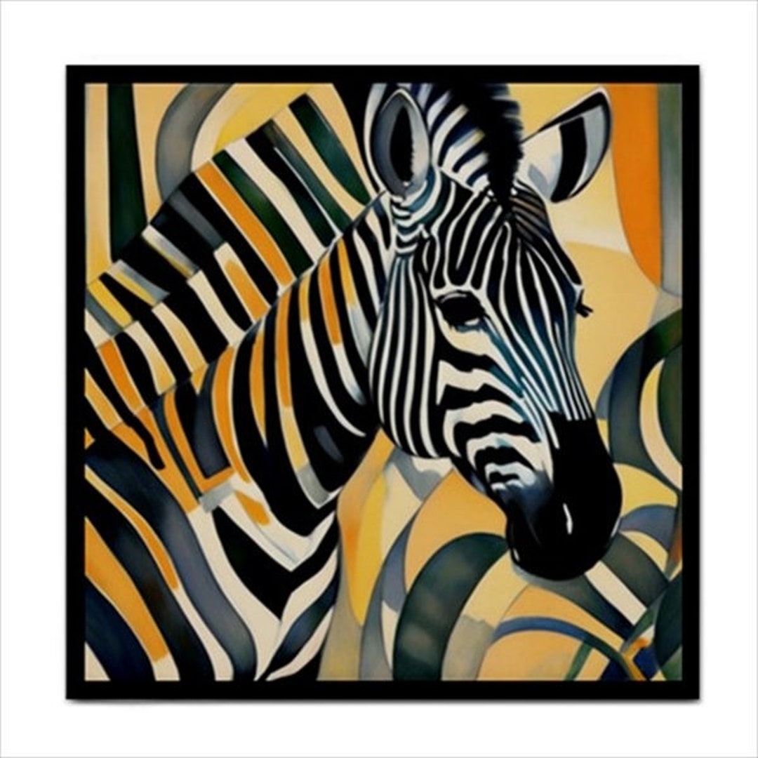 Zebra Ceramic Tile Art Nouveau Style Backsplash Home Wall Decor 4.25x4 ...