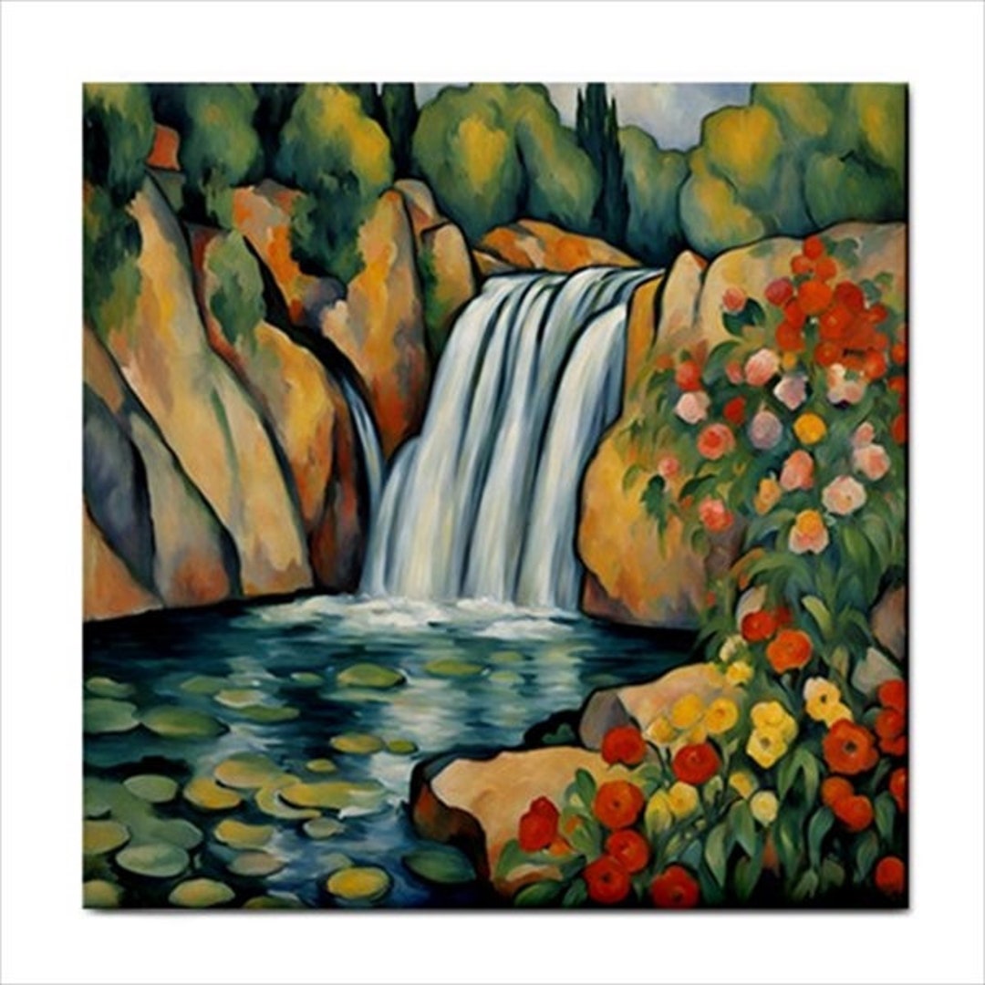 Waterfall Ceramic Tile Backsplash Home Wall Decor Art - Etsy