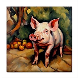 Farm Animals Ceramic Tile Set of 6 Backsplash Tiles Wall Art Duck ...