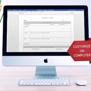 Lesson Plan Template, Teacher Lesson Plan, Instant Download, Black and ...