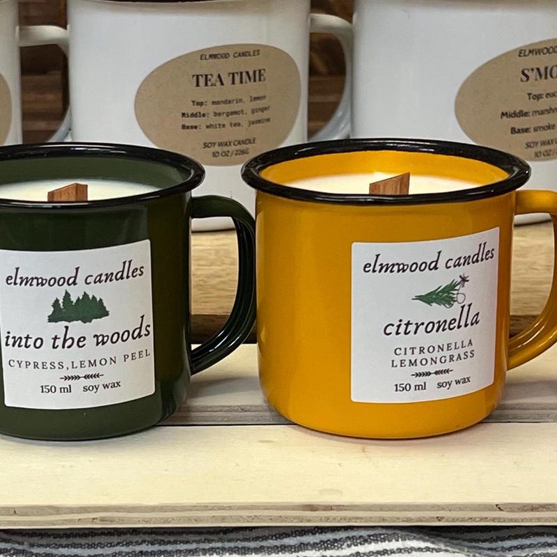 Candle in Enamel Mug - Etsy