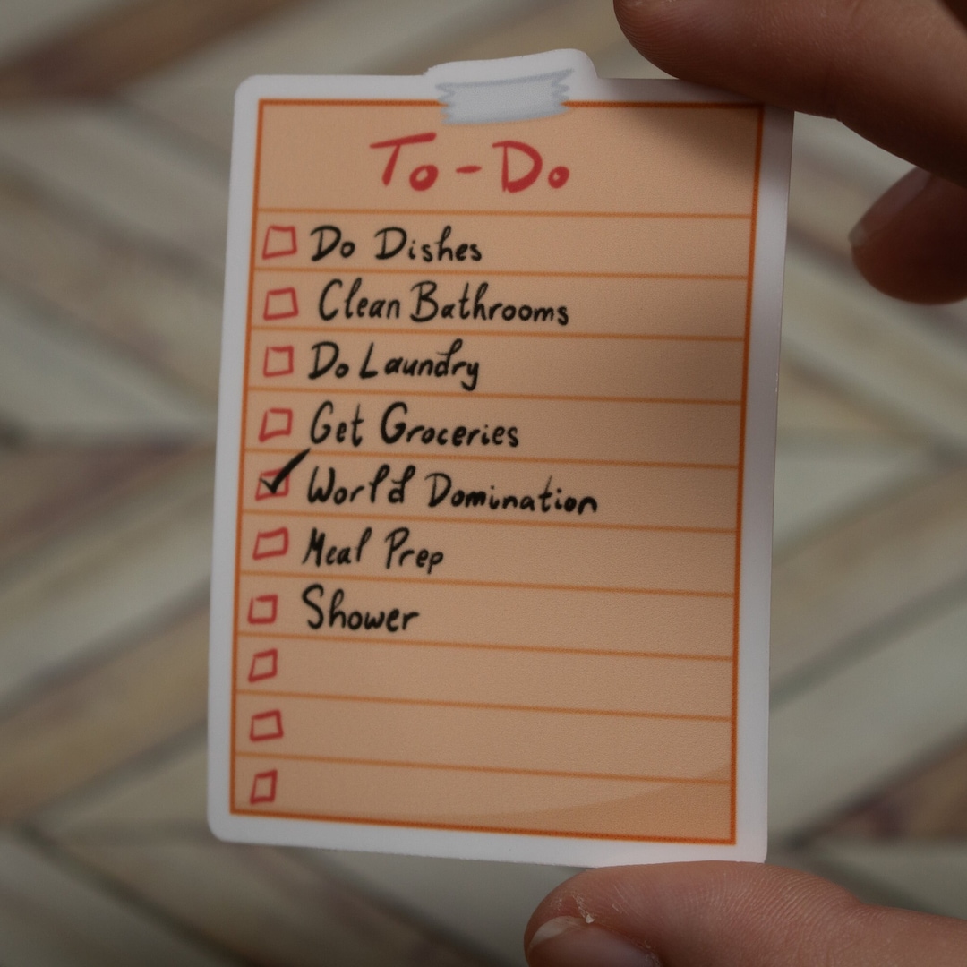 To-do List Sticker (die-cut, 3-in Tall, Glossy, Water-resistant, Funny ...