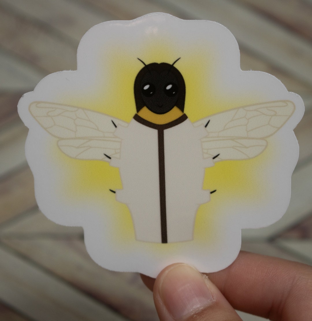 Beesus Sticker (die-cut, 3-in Wide, Glossy, Water-resistant, Bee, Pun ...