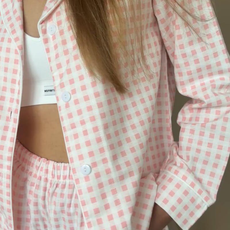 Pink Gingham Pajamas - Etsy