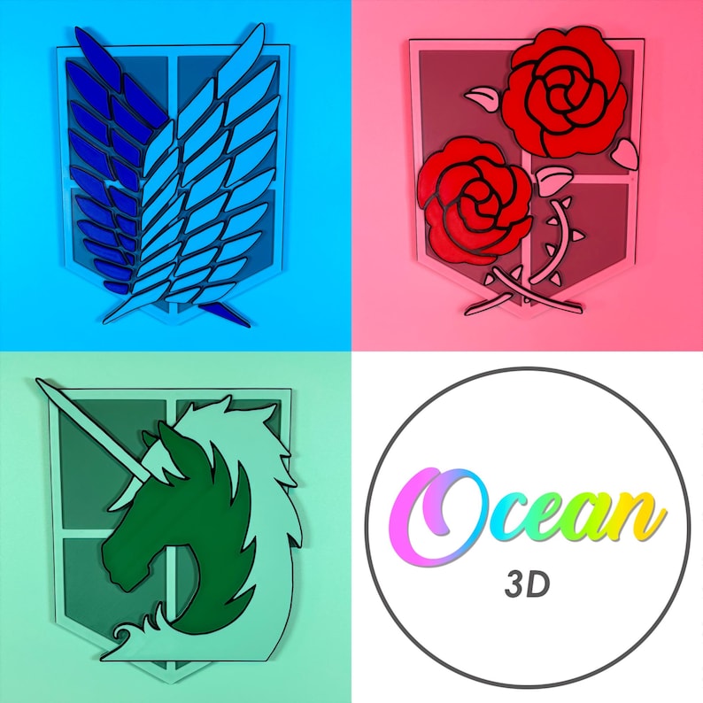 Anime Regiment Bedroom Sign 3D Printed Attack-inspired Room Decor ...