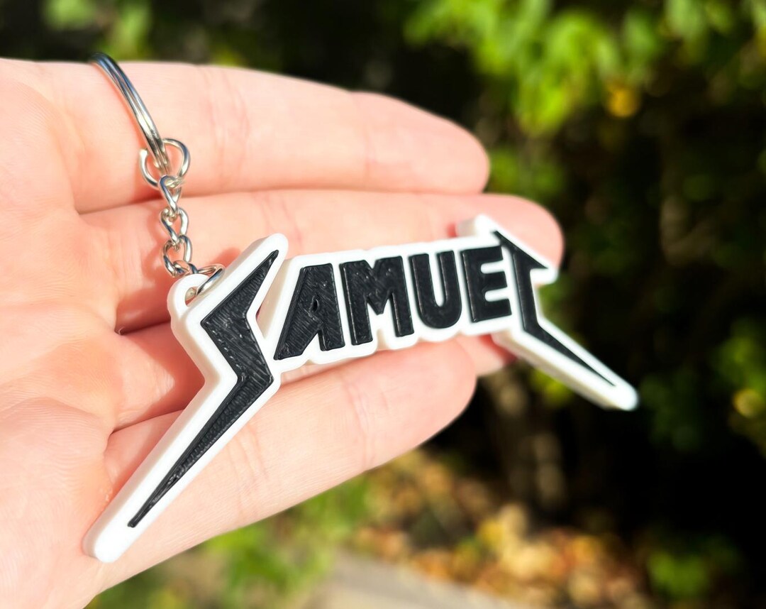 Personalised Rock Band Name Keyring | Custom 3D Printed Keyring | Heavy ...