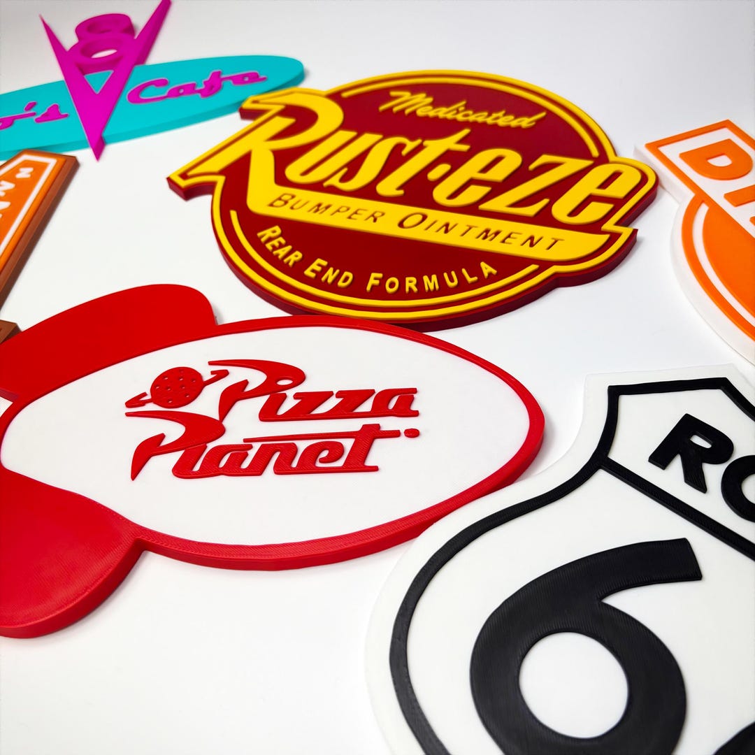 Cars Themed Sign Set | Custom 3D Printed Bedroom Decor | Adventure ...