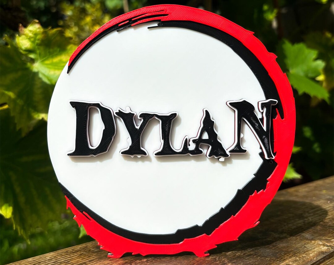 Personalised Anime Name Sign | Custom 3D Printed Bedroom Sign | Demon ...