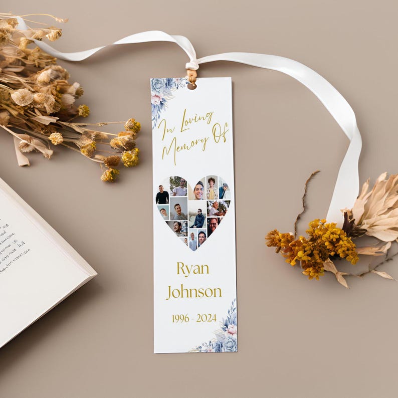 Editable Funeral Bookmark Template, Memorial Bookmark Template, Funeral ...