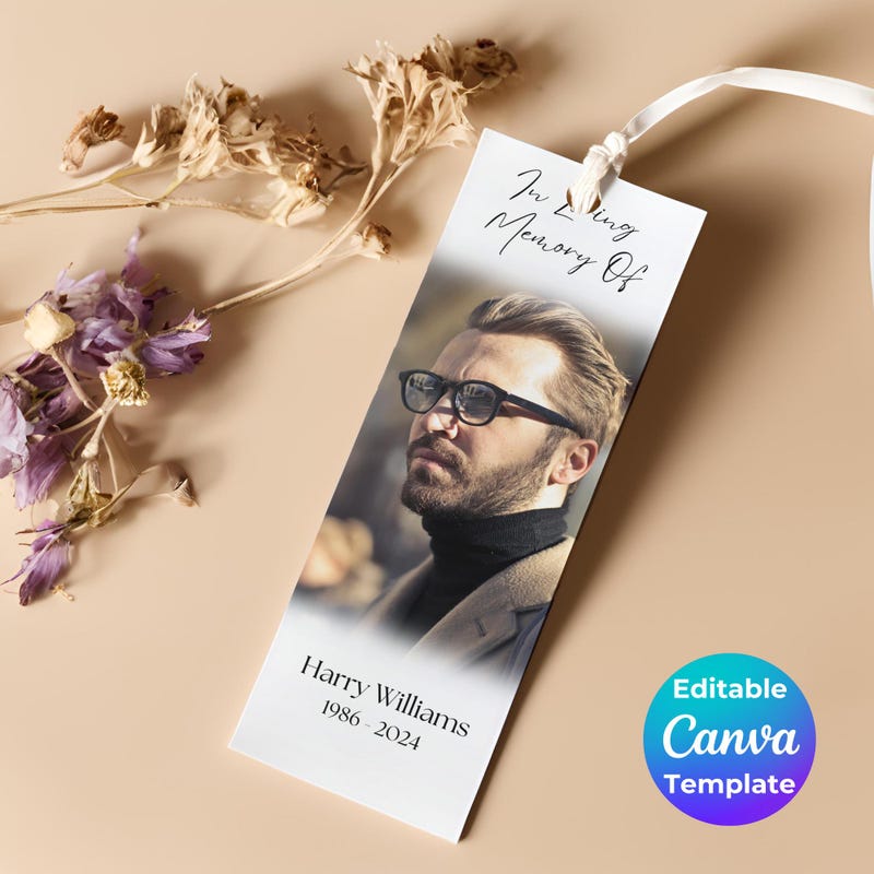 Memorial Bookmark - Etsy