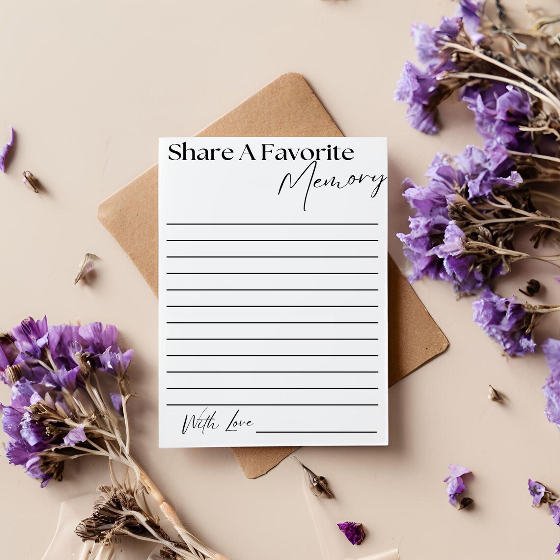 Share a Memory Card Template, Personalized Favorite Memory, Memorial ...
