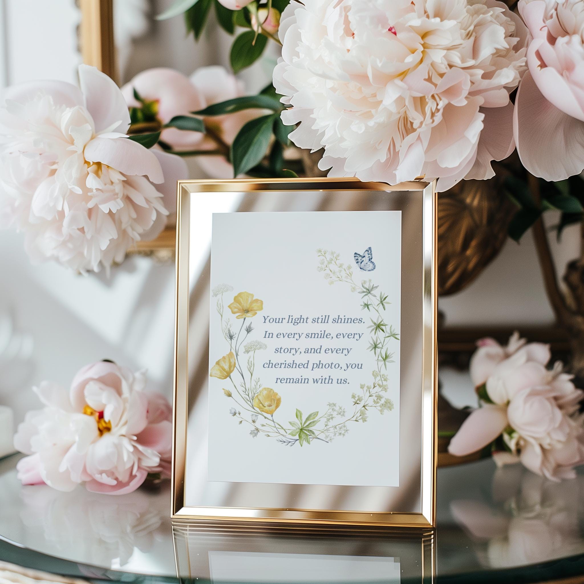 Funeral Table Sign, in Loving Memory, Celebration of Life Decor, 5x7 ...