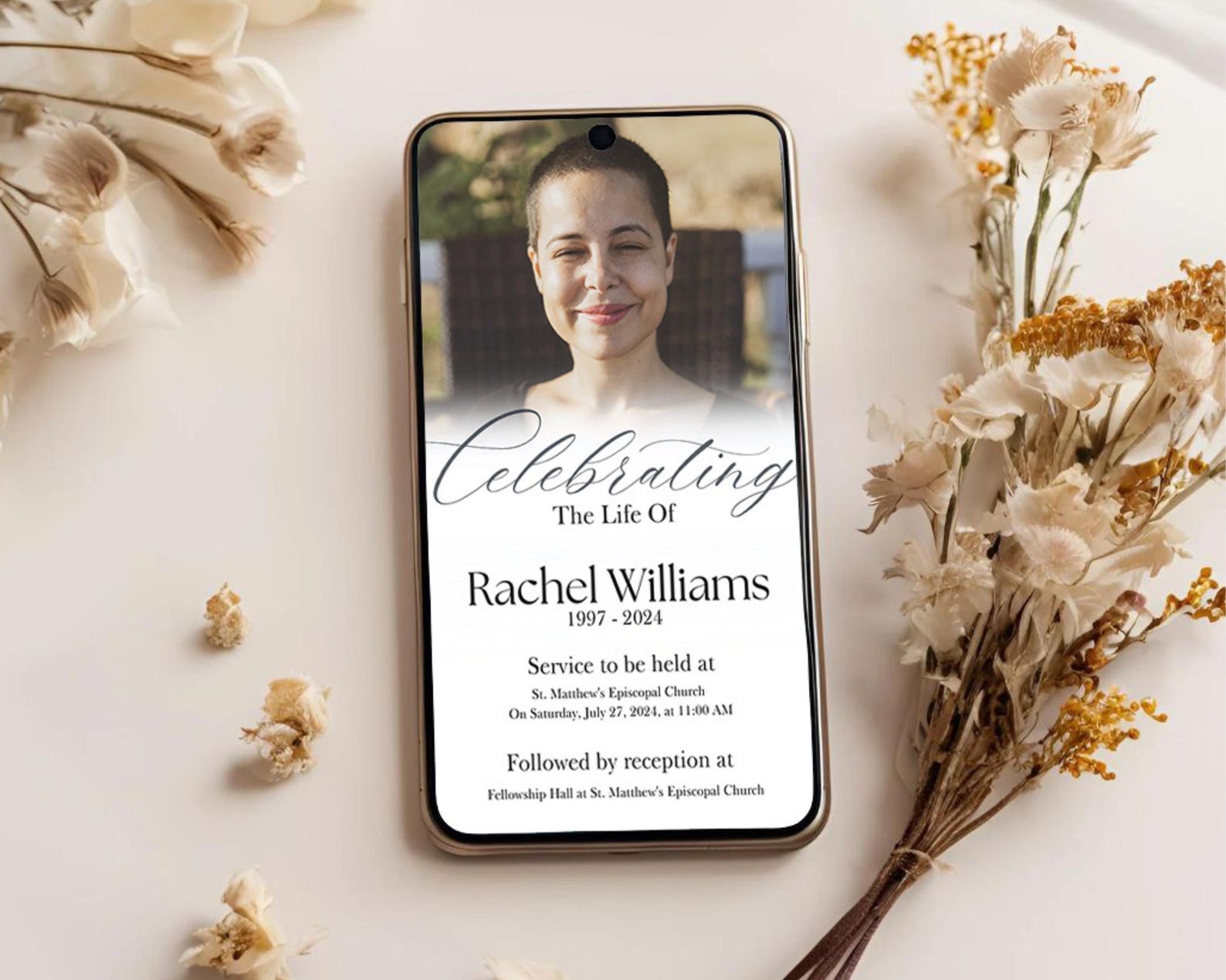 Funeral Evite, Celebration of Life E-invite, Editable Funeral ...