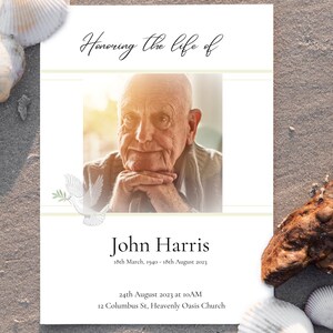 Green Cross Funeral Program, Order of Service, Obituary Template ...