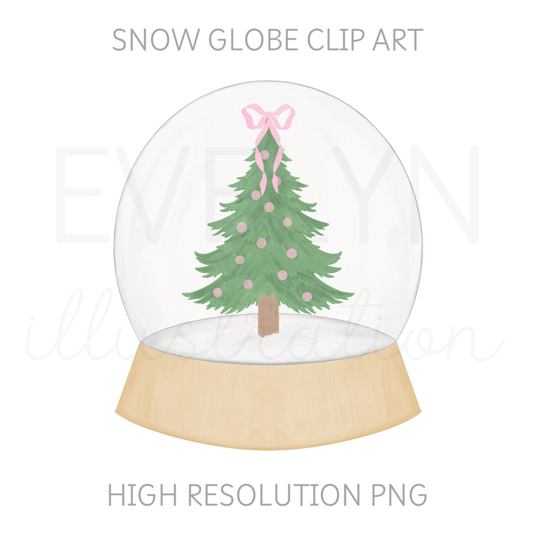 Watercolor Snow Globe PNG, Christmas Snow Globe Clip Art, Classic ...