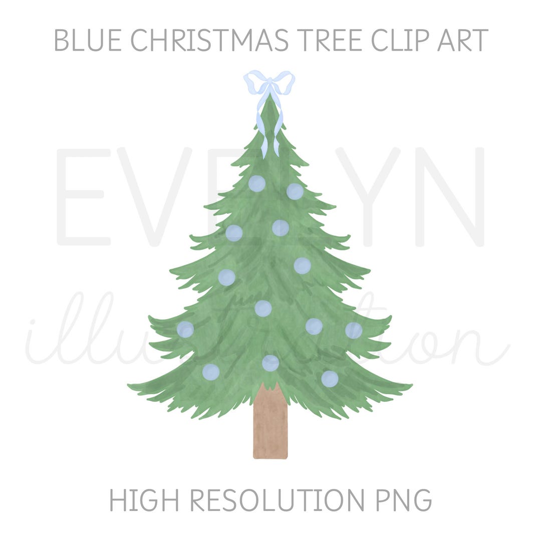 Watercolor Christmas Tree PNG, Vintage Christmas Tree Clip Art, Classic ...