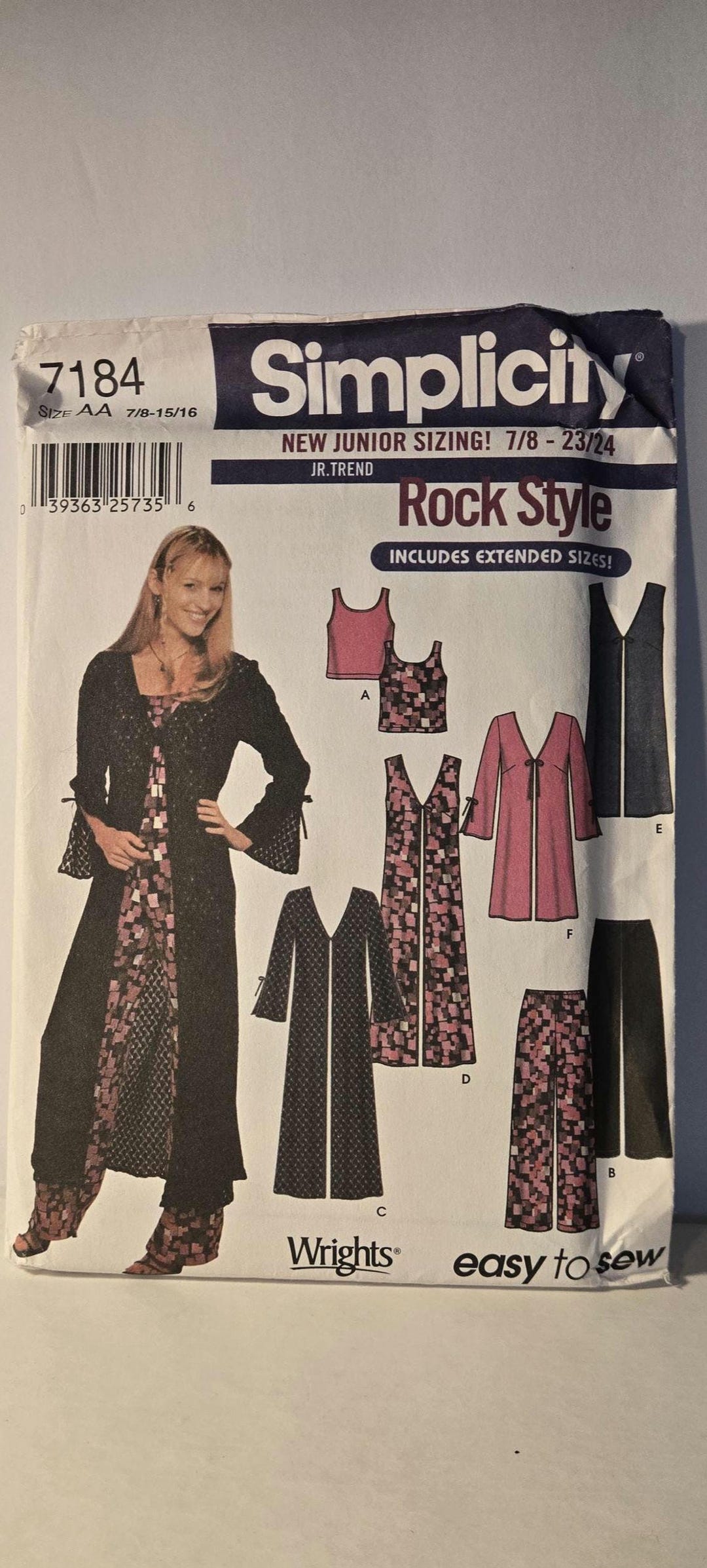 Simplicity Jounior Pant and Top Set With Overlay/duster - Pattern 7184 ...