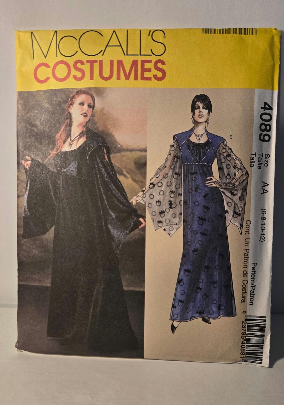Mccalls Costume Pattern 4089 - Goth Dress - Sewing Pattern - Etsy