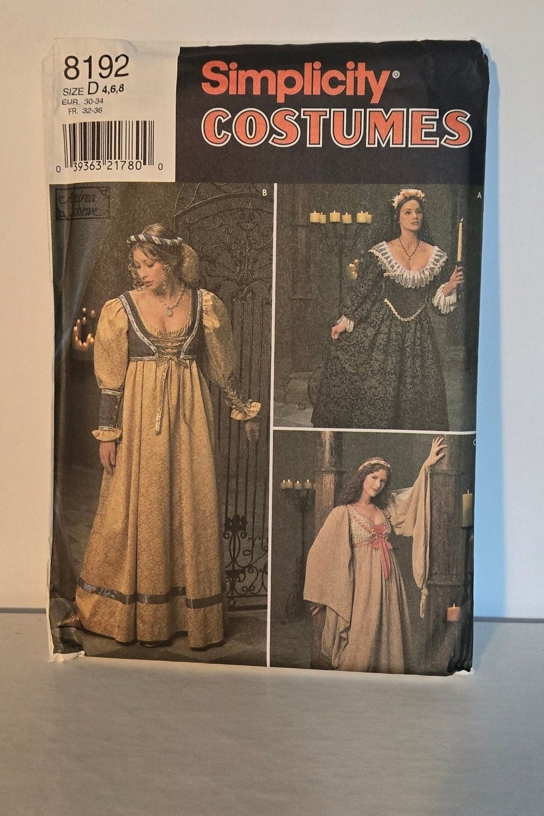Simplicity Costume Pattern 8192 Renaissance Gown Sewing Pattern - Etsy
