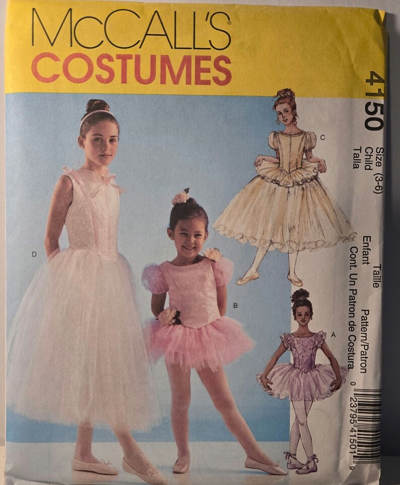 Mccalls Kids Ballerina Costume Pattern 4150 - Sewing Pattern - Etsy