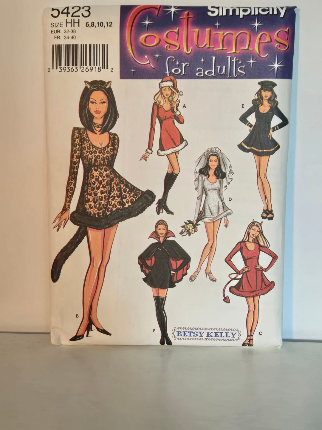 Simplicity Costume Pattern 5423 - Sexy Cat, Mrs Claus, Pilot, Bride ...