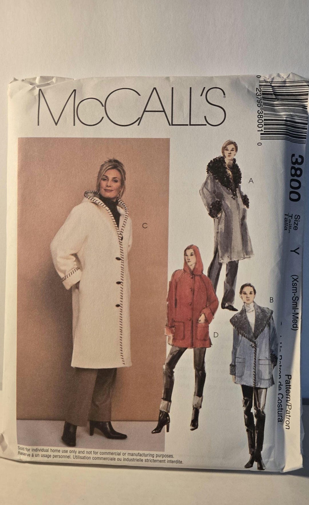 Mccalls Coat Pattern 3800 - Multiple Styles - Sewing Pattern - Etsy