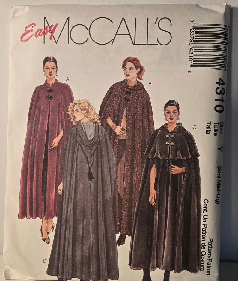 Mccalls Easy Cloak Pattern 4310 Sewing Pattern - Etsy