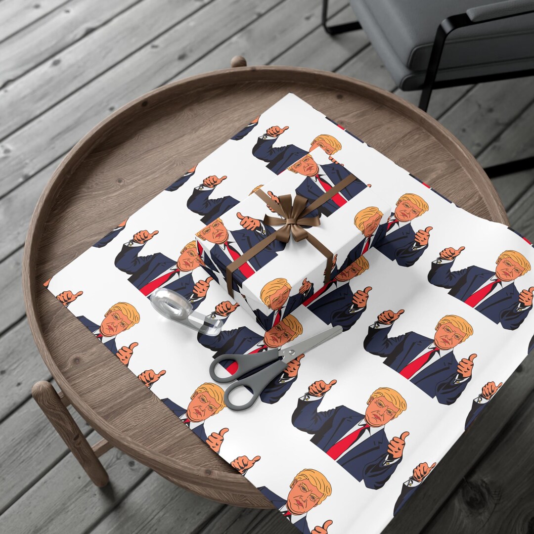 Donald Trump Thumbs up Gift Wrap Papers, Trump 2025, Christmas Wrapping ...
