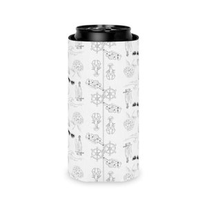 Minimalist East Coast Summer Can Cooler, Summer Koozie, Beach Vibe ...
