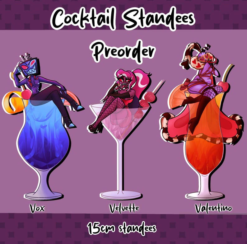 HELLAVERSE STANDEE PREORDER - Various Cocktail Standees Valentines - Etsy