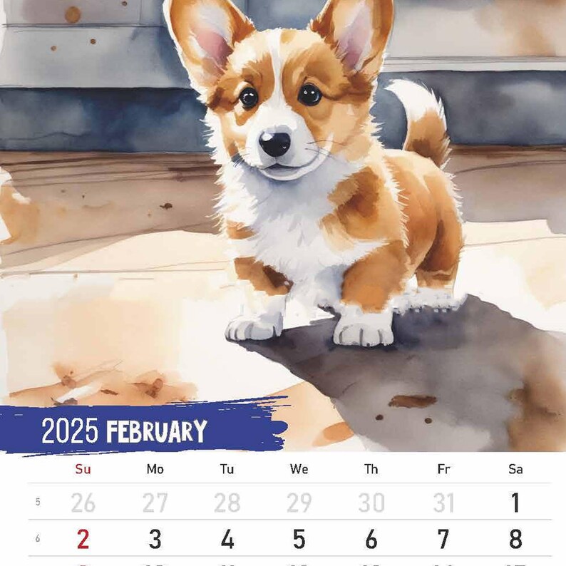 Corgi Calendar 2025, Corgi Wall Calendar, Dog Wall Calendar 2025,12 ...