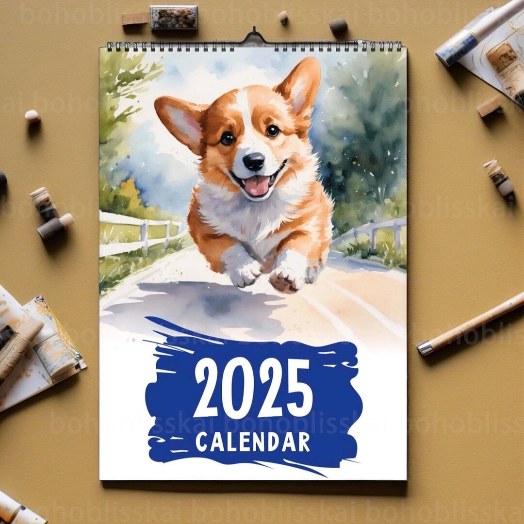 Corgi Calendar 2025, Corgi Wall Calendar, Dog Wall Calendar 2025,12 ...