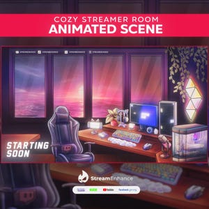 Animated Cozy Streamer Room Scenes | Starting Soon, Be Right Back ...