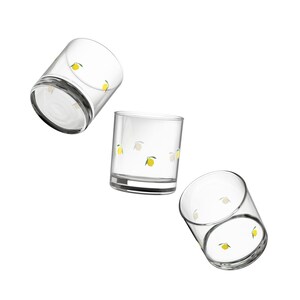 Trendy Icon Juice Glass Lemon Print Rocks Glass 10oz Glass Cup Short ...