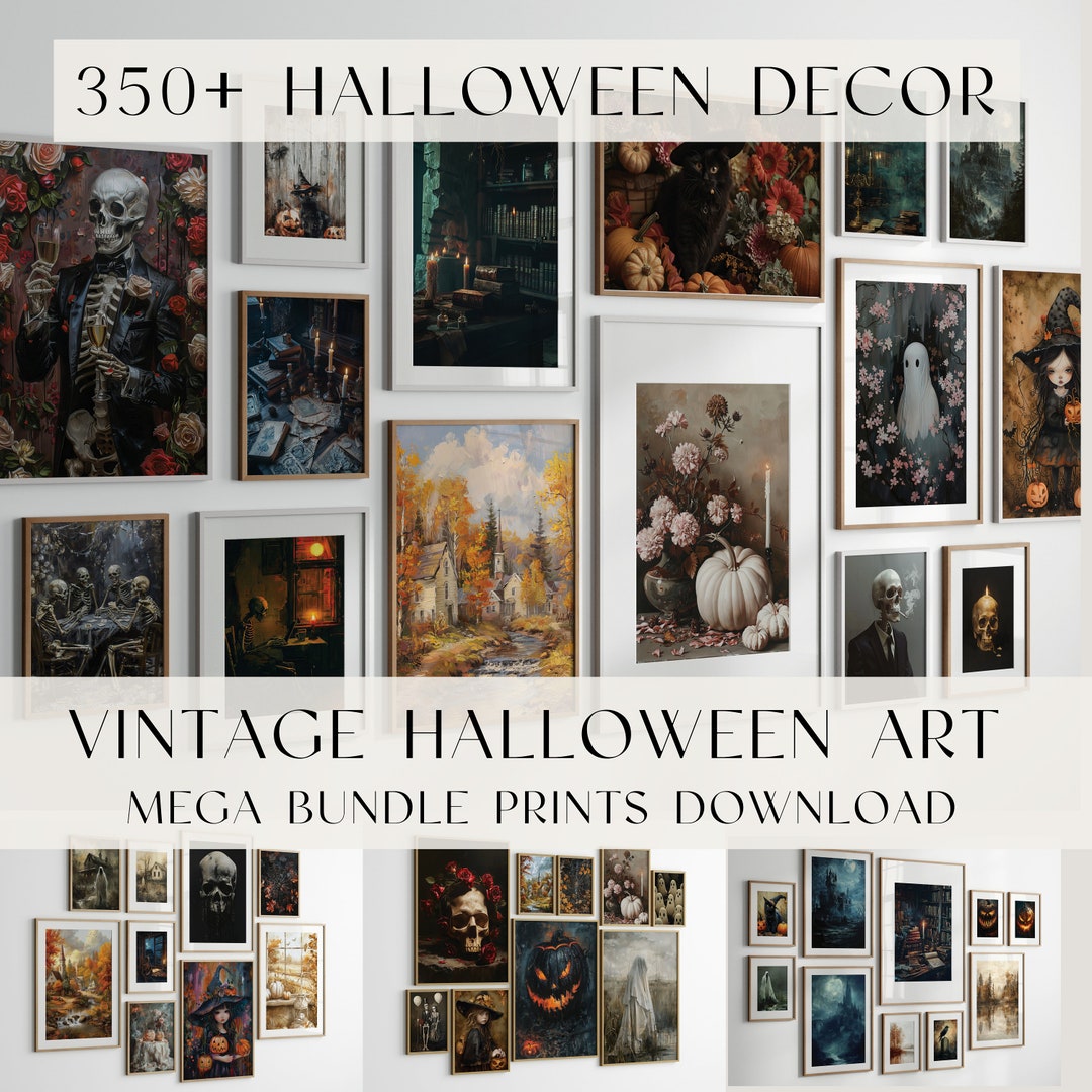 350+ MEGA BUNDLE Vintage Halloween Gallery Wall Set, Dark Academia ...