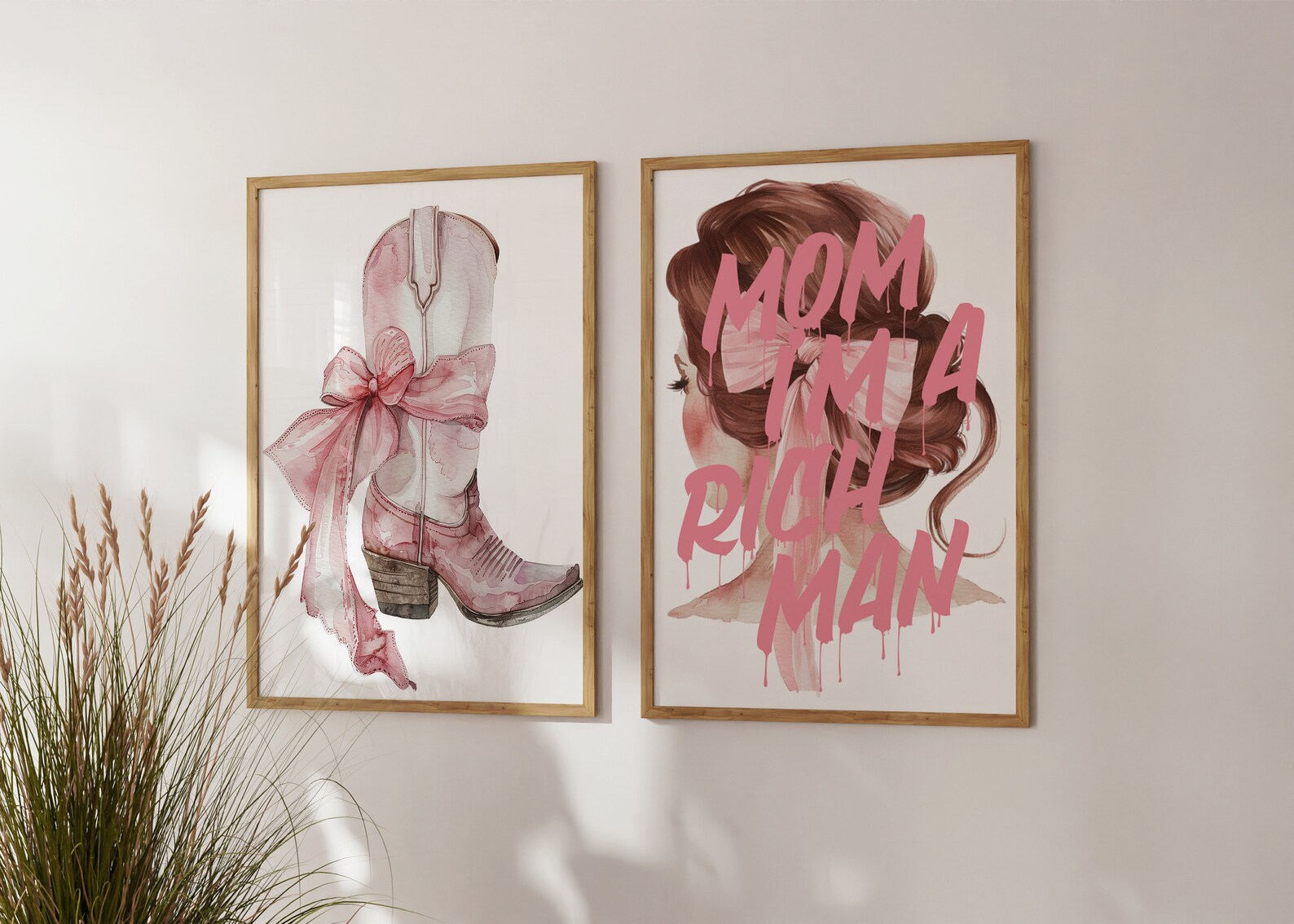Trendy Pink Bows Wall Art Set of 10 Prints Download, Pink Coquette Bow ...